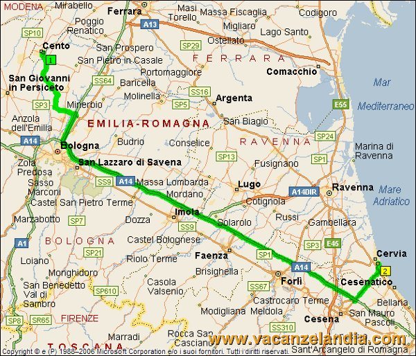 Abitare Bologna Cervia Italy Map